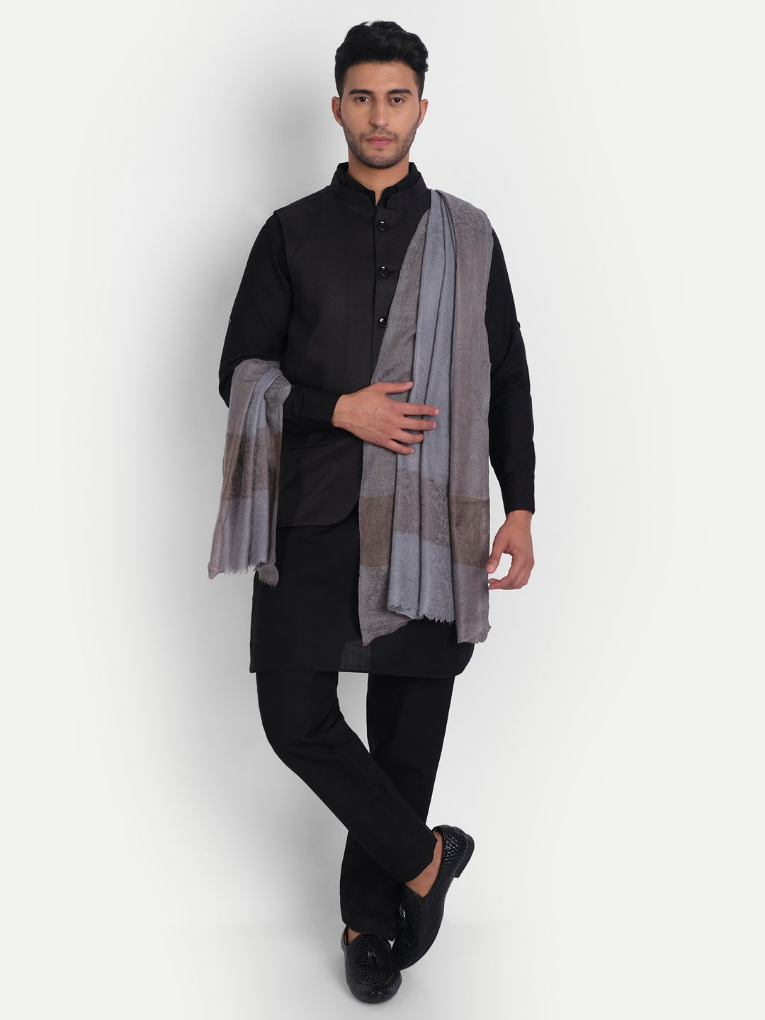 Light Weight Fine Wool Luxurious Stole for Men | Grey – Zamour